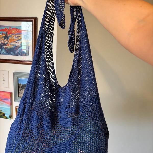 Floral Lace Bag Crochet Pattern – Large Filet Crochet Bag – Filet ...