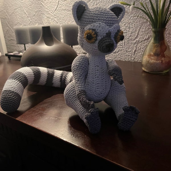 CROCHET PATTERN Lester the Lemur Crochet Amigurumi Stuffed Animal Plush ...