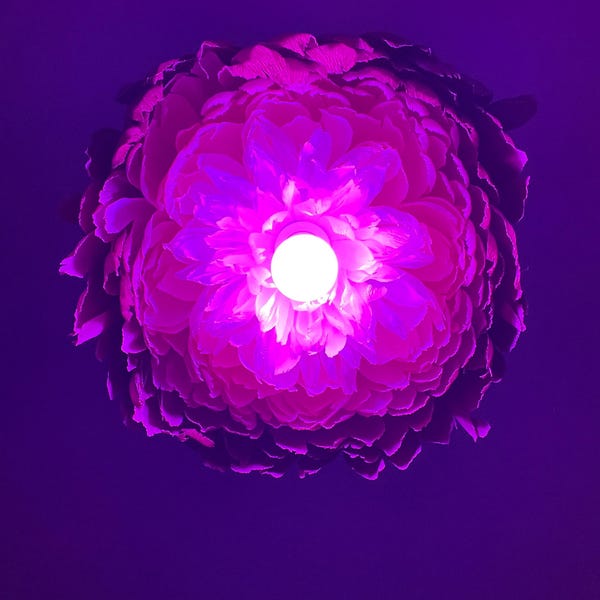 Dusty Pink Rose Lamp, Flower Pendant Light, Paper Floral Light, Floral ...
