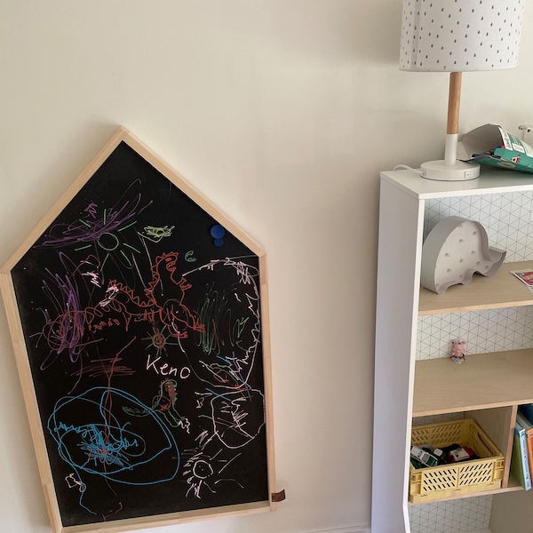 Chalkboard House, Regular66x116cm/26x46 With Wooden Frame, Montessori ...
