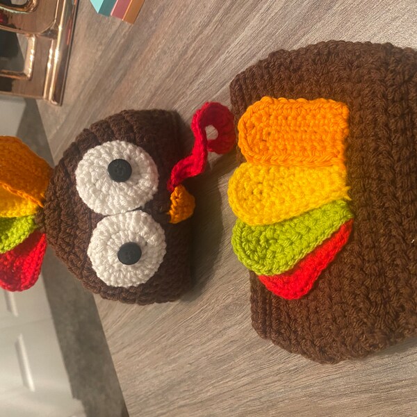 CROCHET PATTERN Turkey Baby Hat and Diaper Cover Costume PDF | Sizes 0 ...