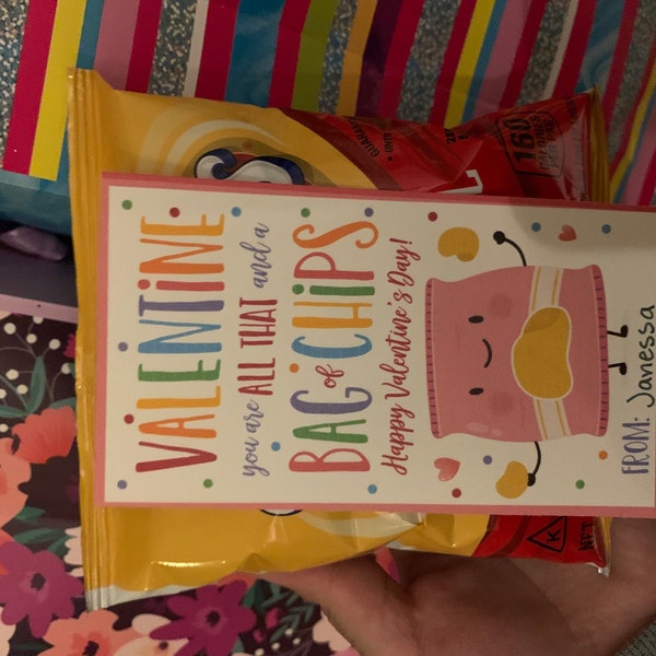 Editable Chip Bag Valentine's Day Gift Tag Valentine You Are All That ...