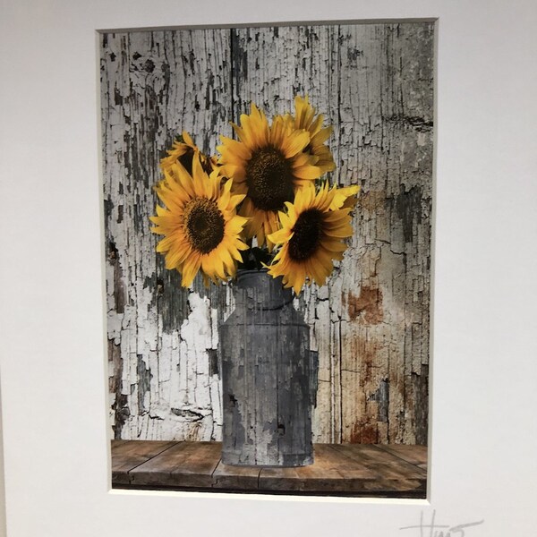 Rustic Sunflower Decor, Rustic Home Decor, Farmhouse Wall Art, Country ...