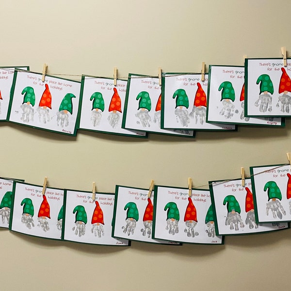 Gnome Christmas/holiday Printable | Kids' Handprint Keepsake | Teacher ...