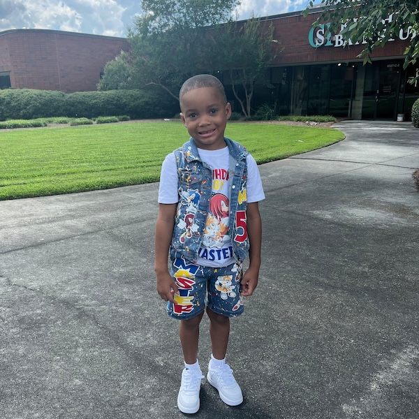 Kids Custom Characters Denim Jean Birthday Outfit - Etsy