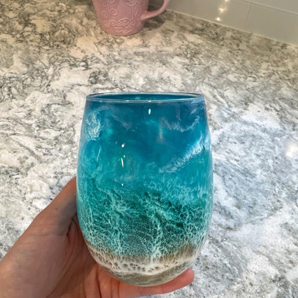 Beach Vase for Flowers, Coastal Decor, Beach House Gift, Christmas Gift ...