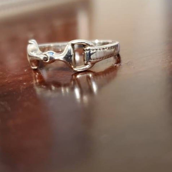 Snaffle Bit Horse Ring - Snaffle Bit Sterling Silver - Equestrian ...