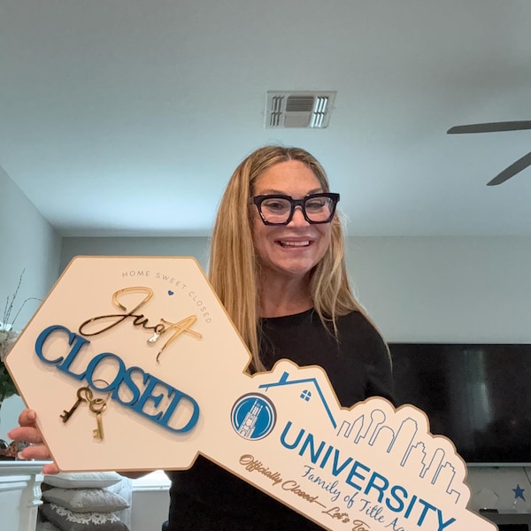 Just Closed, 3D Key Just Closed Sign, Closing Photo Prop, Modern Key ...