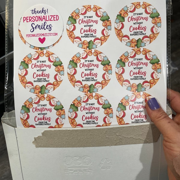 Christmas Cookie Personalized Labels, Custom Christmas Baking Stickers ...