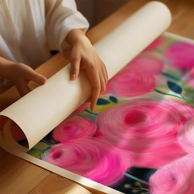 Poster Mockup With Person Poster Roll Mockup Unrolling Rolling Poster ...