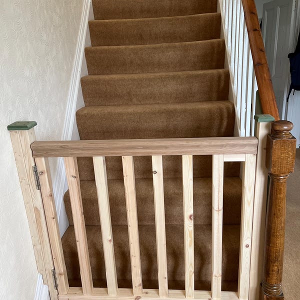 Steel and Oak Stair Gate - Etsy