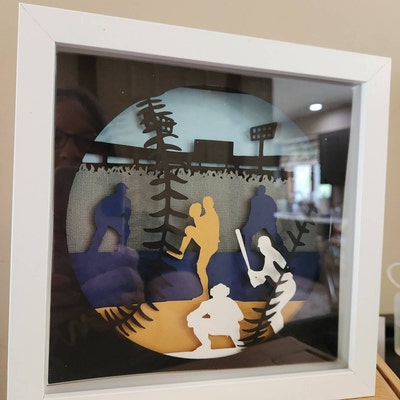 Softball Shadowbox Svg Layered Sports Shadow Box Svg Files - Etsy