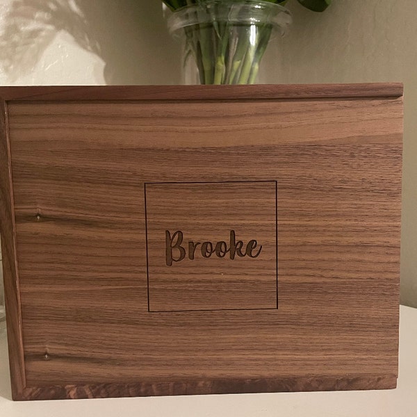 Travel Keepsake Box - Custom Wood Box for Letter Post Card Trinket ...