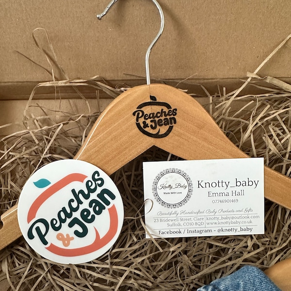 Business Logo Wooden Hanger, Personalised Hanger, Business Stationary ...