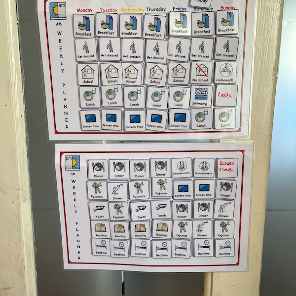 Weekly Schedule Planner Routine Daily Visual Timetable Visual Aid for ...