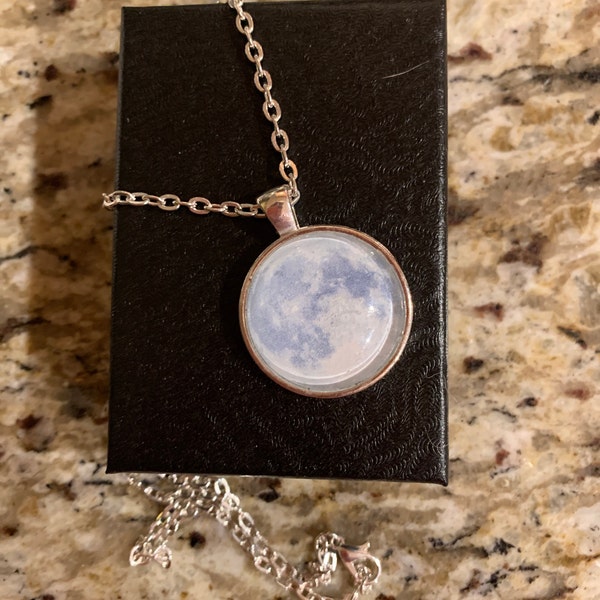 Full Moon Necklace, Full Moon Pendant, Full Moonjewelry, Full Moon ...