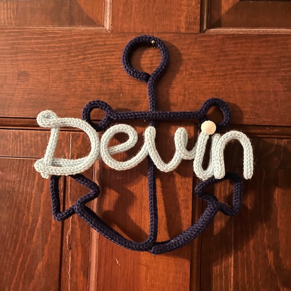 Personalized Knit Lettering, Name Sign for Wall, Kids Room Deco, Party ...