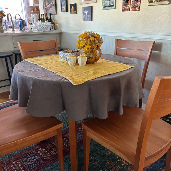 Extra Large Round Ruffled Dusty Rose Tablecloth / Custom Soft Pink ...