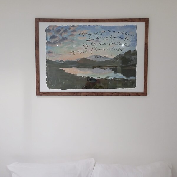 Scripture Landscape Art Print | Modern Christian Art | "to You I Lift ...