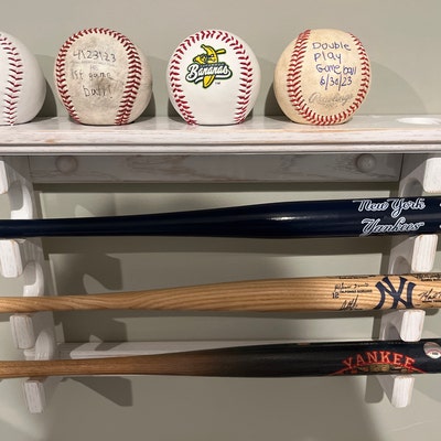 10 Bat Vertical Wall Mount Baseball Bat Rack Display for Full Size Bats ...