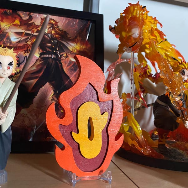 Wooden Demon Slayer Rengoku Sword Guard - Etsy