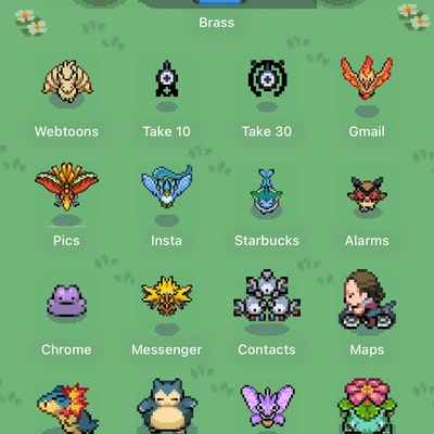 Ios 293 Icons Pokemon Red Blue Version iPhone IOS14 App Icons Widgy ...