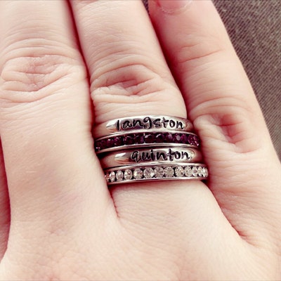 Memorial Stacking Ring, Memorial Jewelry, Personalize Jewelry, Hand ...