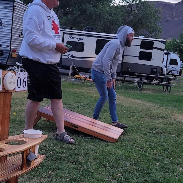 Blue and Red Stripes Cornhole Boards - WSOC Runway Series - Officially ...