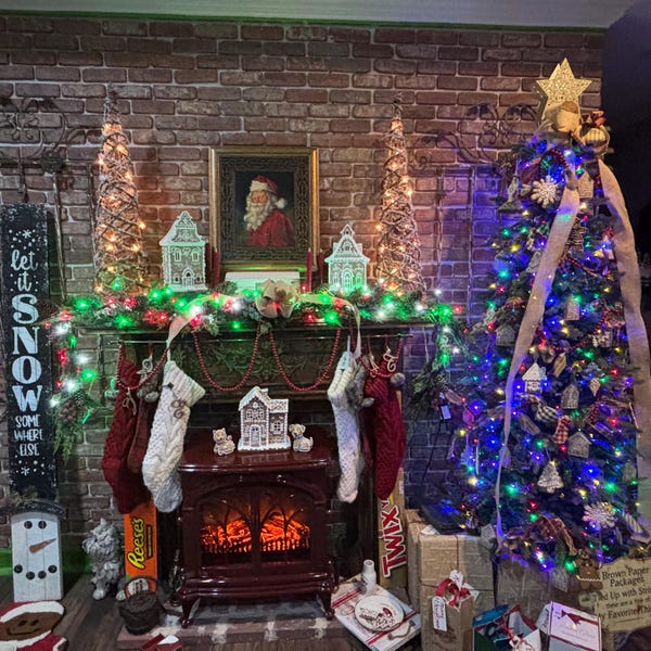 Christmas Tan Victorian Glitter Lighted Gingerbread Hand Painted House ...