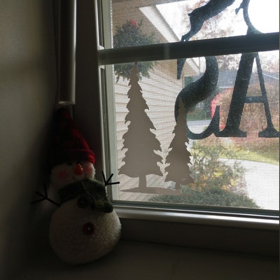 Pine Tree Window Decal, Winter Decoration, Woodland Holiday Decor ...