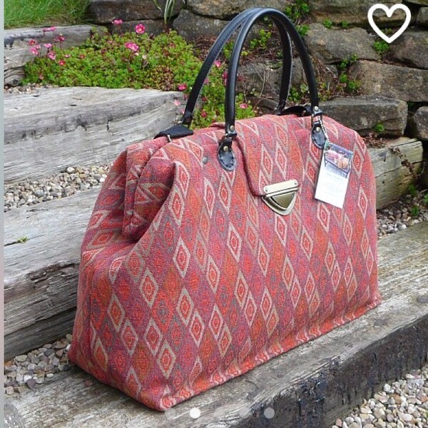 Weekender Bag, Carpet Bag, Rose Tapestry Bag, Mary Poppins Style Carpet ...