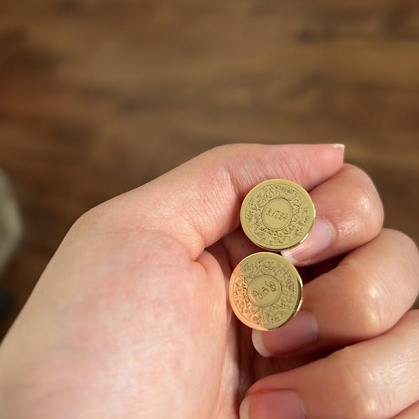 Gold Circle Block Monogram Ring,3 Initials Monogrammed Name Ring ...