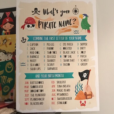 Whats Your Pirate Name Sign, Pirate Name Game, Pirate Sign, Pirate ...
