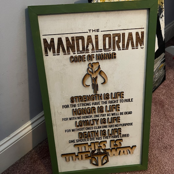 Inspired by the Mandalorian Code of Honor 3D Engraved Sign - Etsy