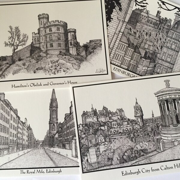 Edinburgh Card, Edinburgh Skyline, Edinburgh Greetings Card, Folded ...