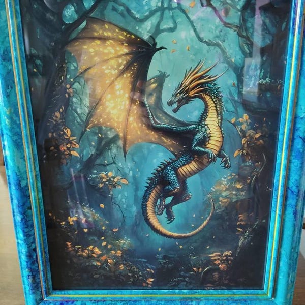 Dragon Prints, Dragon Wall Art, Dark Academia, Mystical Decor, Forest ...