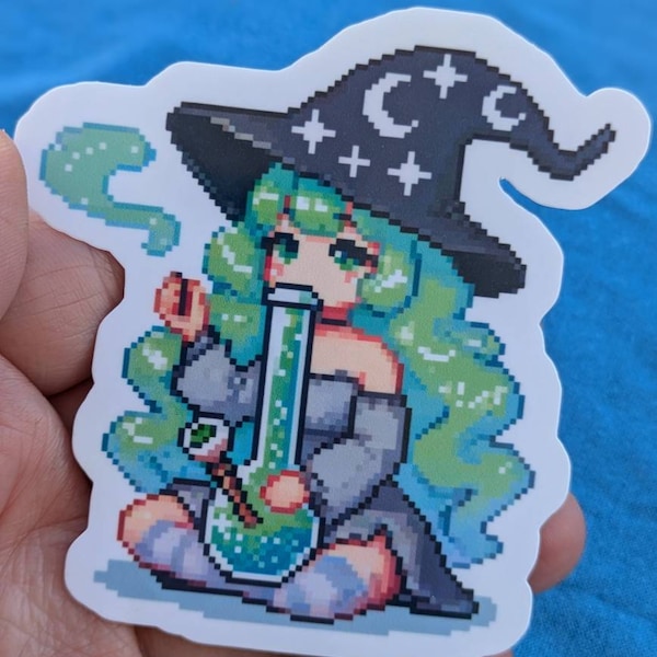 Pixel Art Amethyst Vinyl Sticker - Crystal Cluster Geology Sticker - Etsy