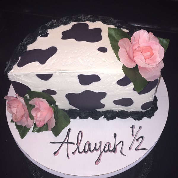COW Print EDIBLE Image Cake Decorations Animal Cake Stripes High ...