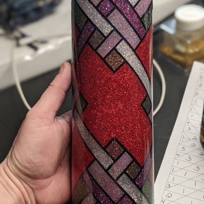 V-split Large Pattern Burst Tumbler Template for 20oz Skinny Straight ...