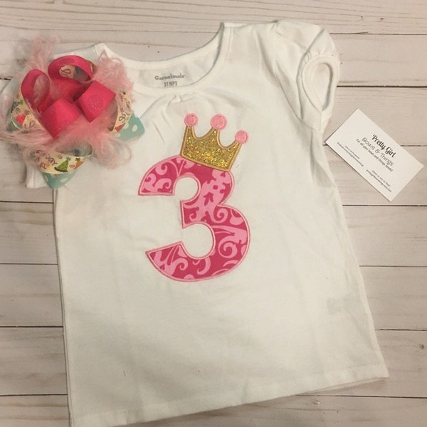 Crown Appliqué Number Set, First Birthday Embroidery Design, Princess ...