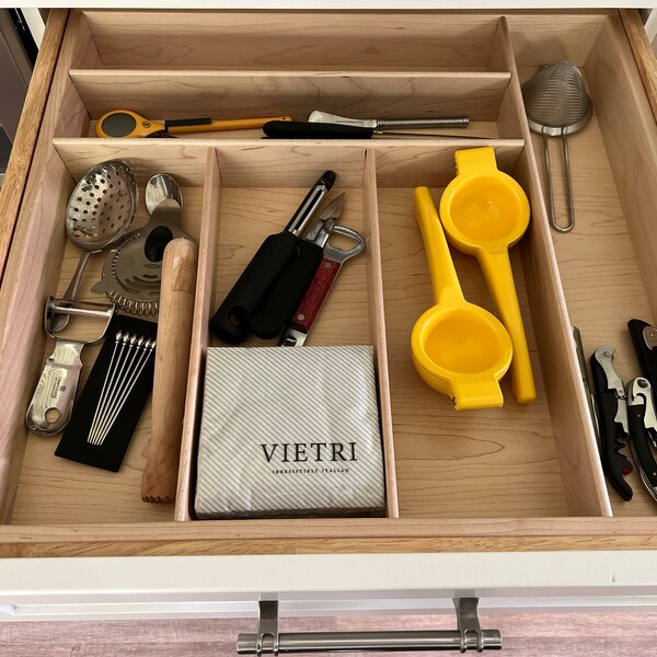 Custom Drawer Divider, Maple Silverware Organizer, 6 Spaces ...