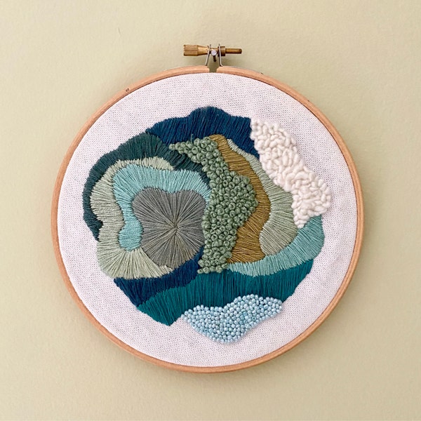 HIGH TIDE | Abstract Embroidery | Textured Emboidery | Embroidery Hoop ...