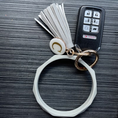 Rhombus Personalized Wristlet Keychain Tassel Key Chain Key Ring Bangle ...