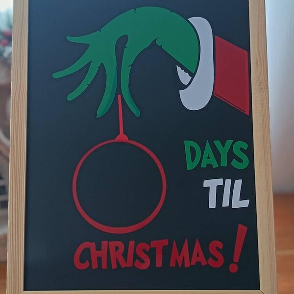 Grinch Countdown SVG, Grinch Hand Holding Ornament Svg, Christmas ...