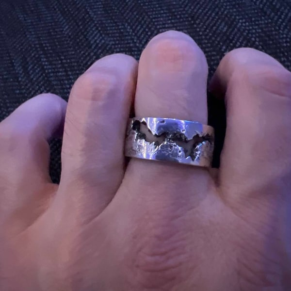 Bronze cracked Ring Ver 2. Heavy, Cracked, Chunky Bronze Ring. Handmade ...