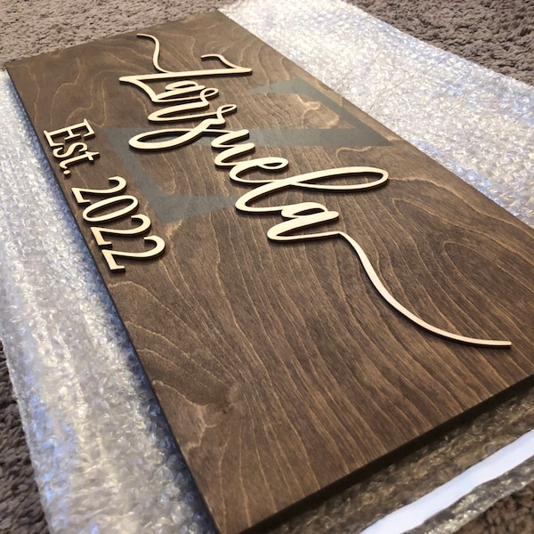 Monogram Sign: Last Name Wall Decor - Personalized Wedding Gift - Etsy