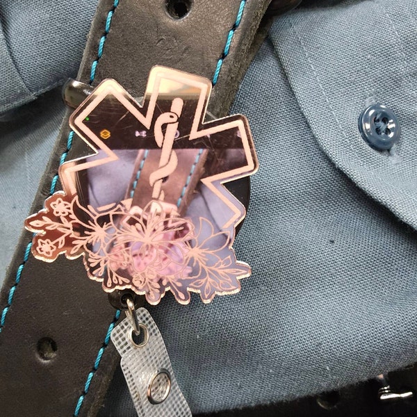 Ems Badge Reel - Emt Badge Reel - Paramedic Badge Reel - Rose Gold ...