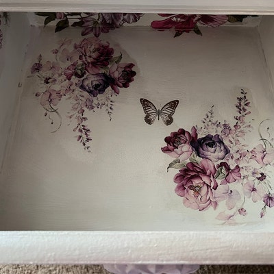 Vintage XL Tea Rose Swags Shabby Decals furniture Size - Etsy