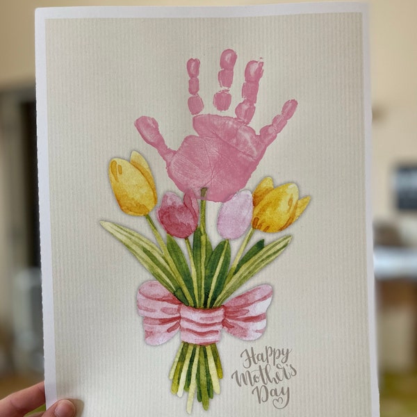 Happy Mothers Day Handprint Craft Art / Flower Bunch / Mom Mum / Kids ...