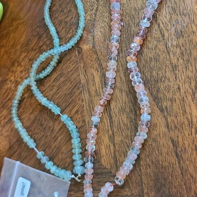 AAA 7 Strand Light Pink African RUBY Faceted Rondelles Gemstone Beads 2 ...